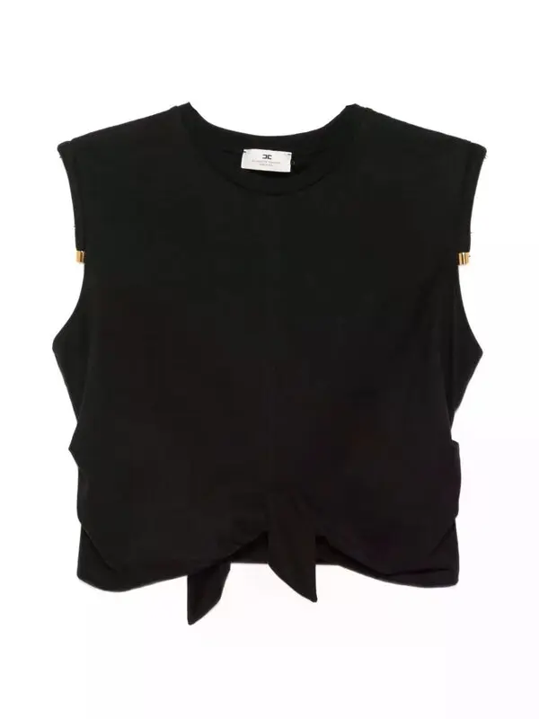 Elisabetta Franchi Knot-detail Sleeveless T-shirt - Black