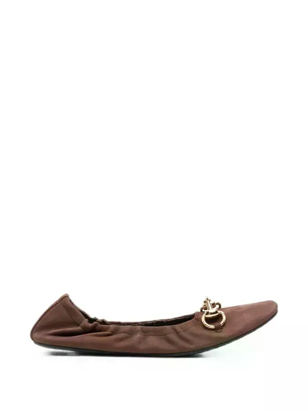 Gucci Elasticated Ballet Flats - Brown
