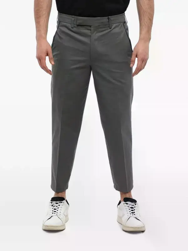 Neil Barrett Elasticated-cuff Chino Trousers - Grey