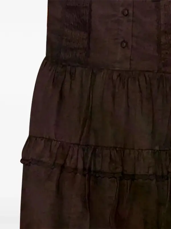 Mint Velvet Pintuck-detail Tiered Mini Dress