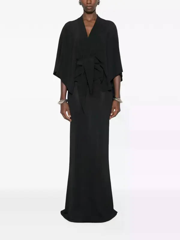 Rick Owens Knotted-waist V-neck Blouse