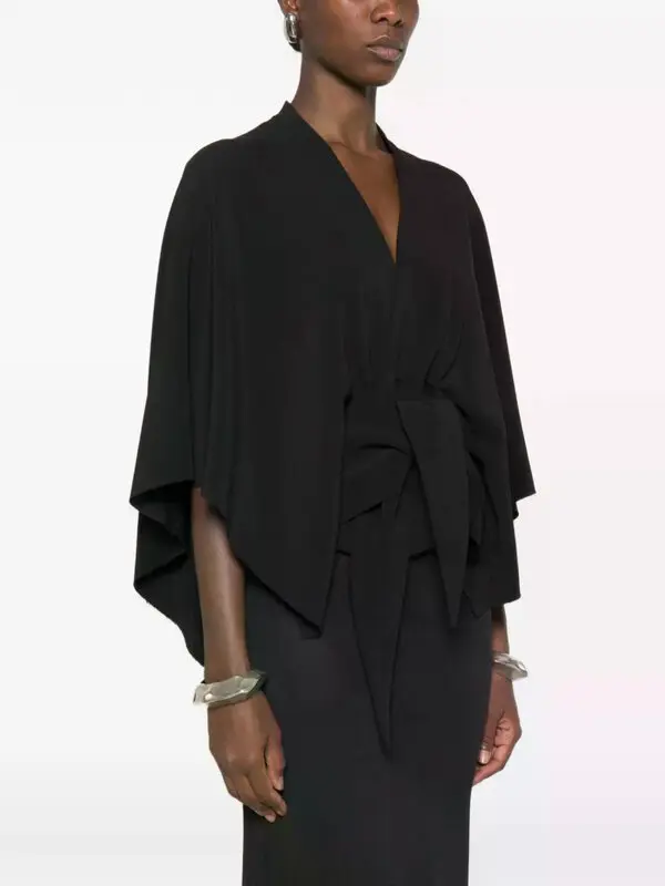 Rick Owens Knotted-waist V-neck Blouse