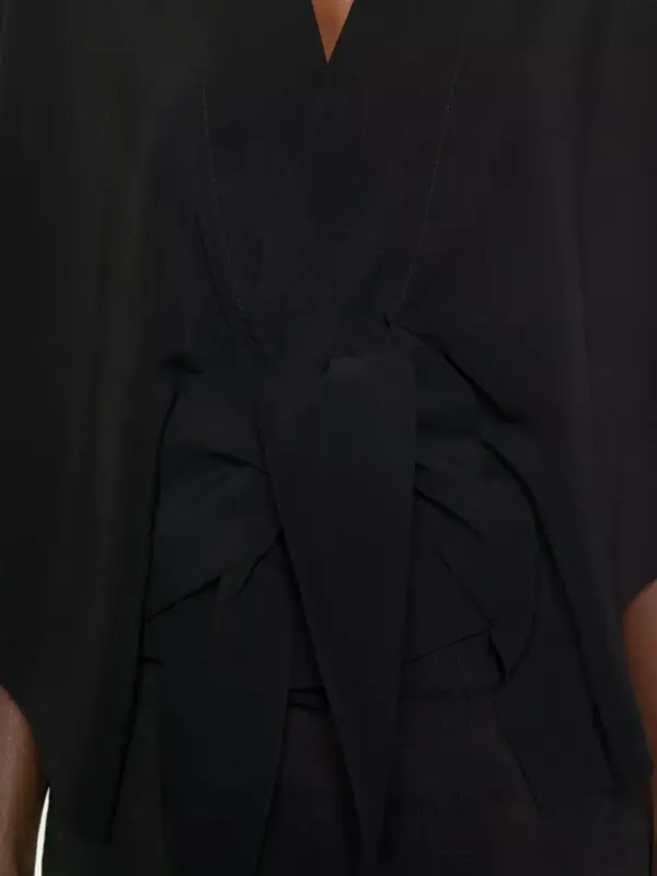 Rick Owens Knotted-waist V-neck Blouse