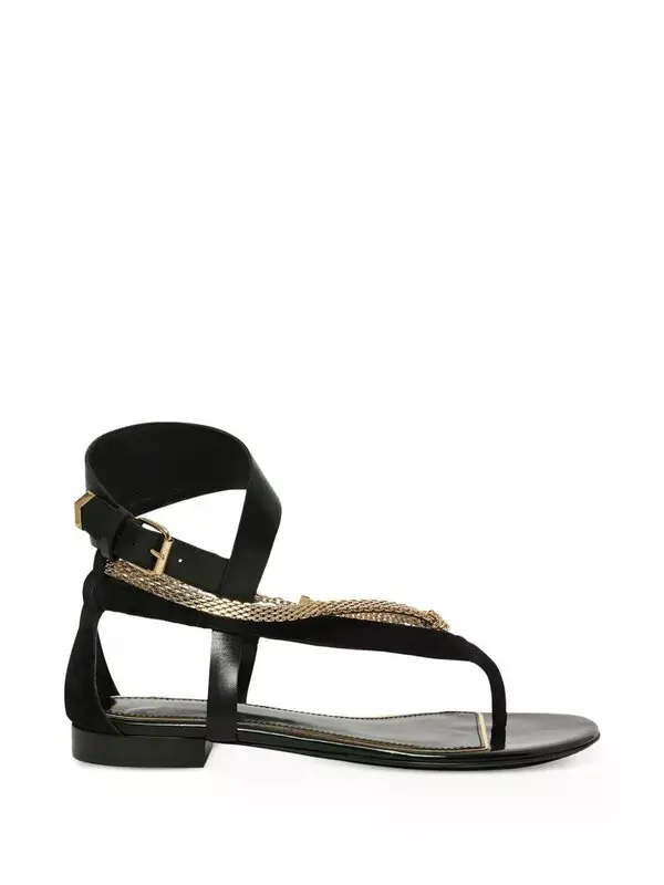 LANVIN Chain-embellished Buckle-fastening Sandals - Black