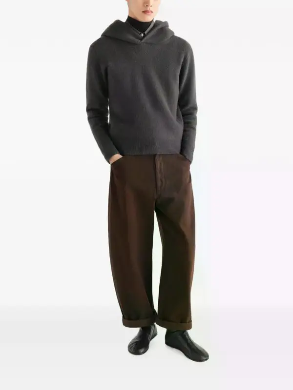 LEMAIRE Hooded Sweater In Cashmere - Grey
