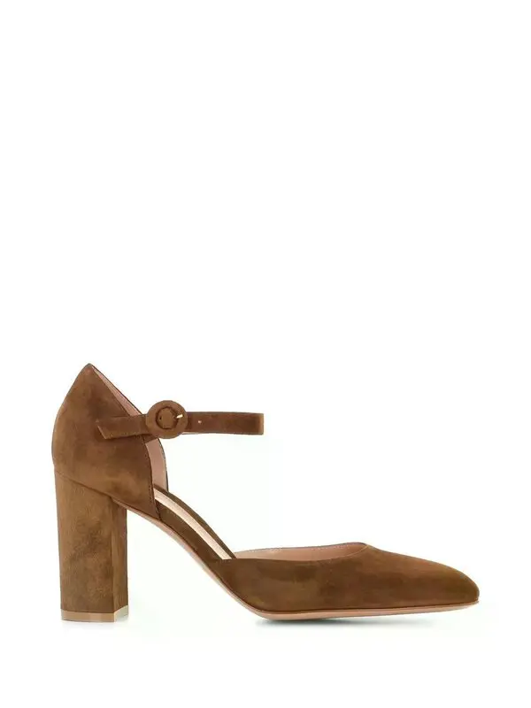 GIANVITO ROSSI Suede Block-heel Pumps - Brown