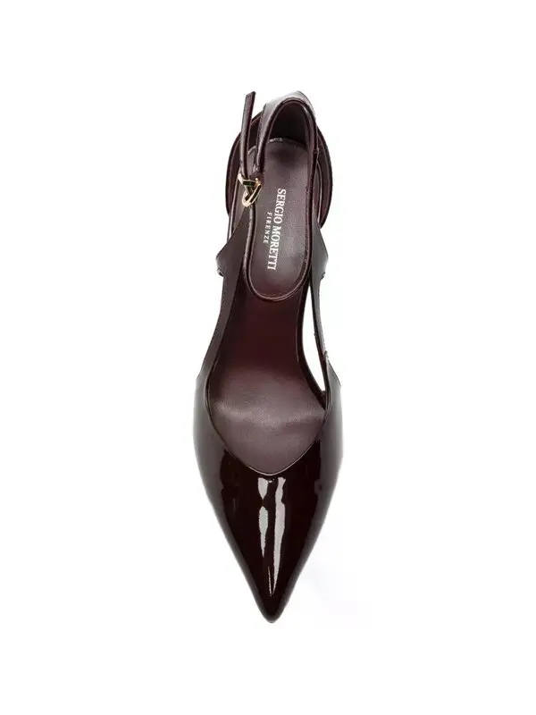 SERGIO MORETTI FIRENZE Patent-finish Ankle-strap Pumps