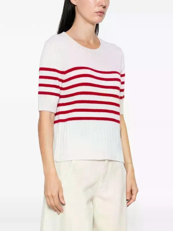 EMERSON RENALDI Striped Crew Neck Short Sleeve Knit