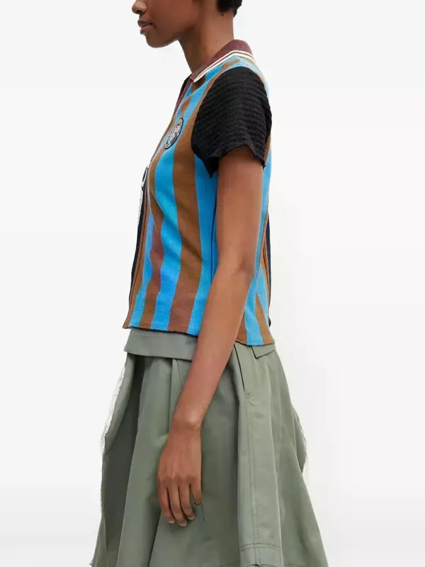 Andersson Bell Patchwork Striped Polo Shirt
