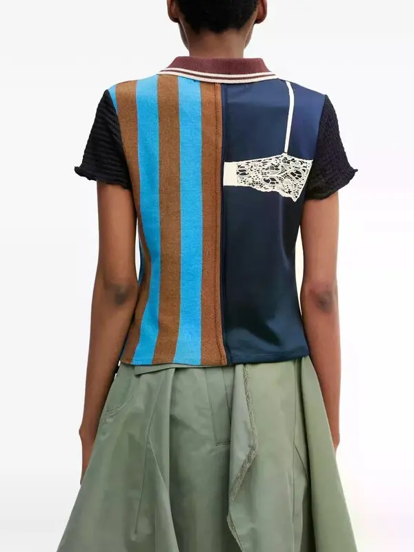 Andersson Bell Patchwork Striped Polo Shirt