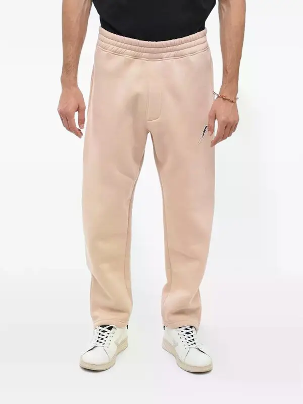 Neil Barrett Bolt-embroidered Zip-cuff Track Pants - Neutrals