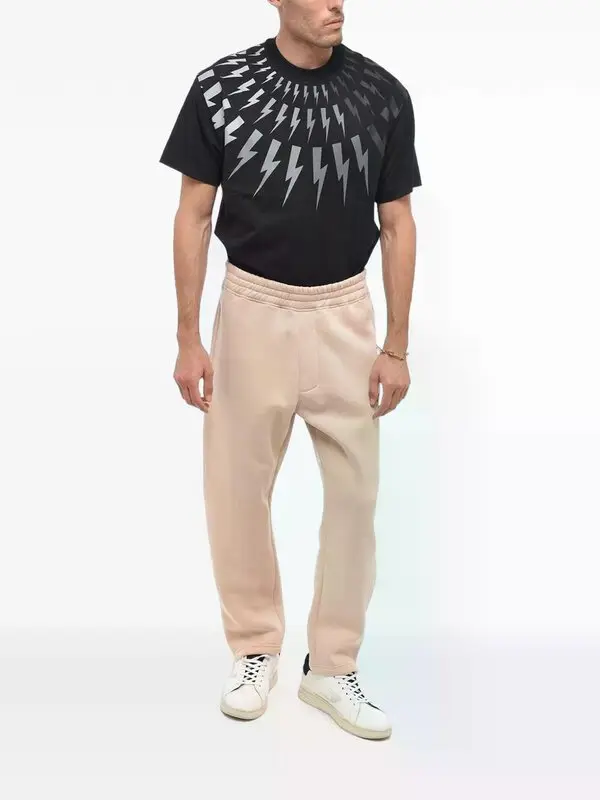 Neil Barrett Bolt-embroidered Zip-cuff Track Pants - Neutrals