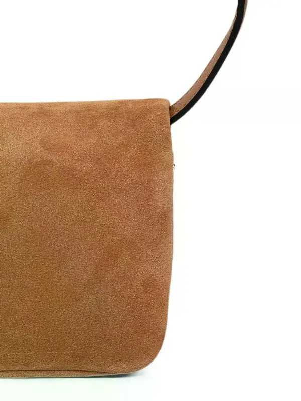 Karl Lagerfeld Logo-plaque Suede Shoulder Bag - Brown