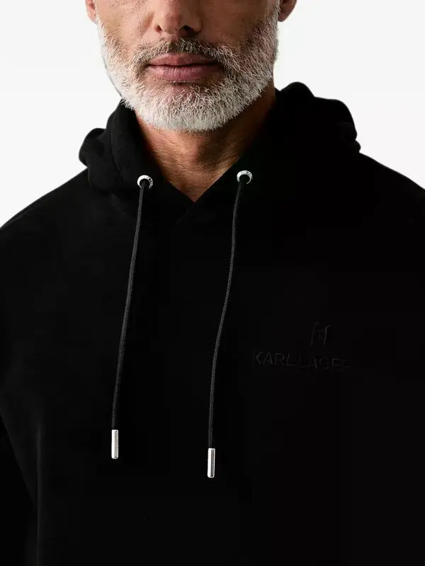 Karl Lagerfeld Logo-embroidered Drawstring Hoodie