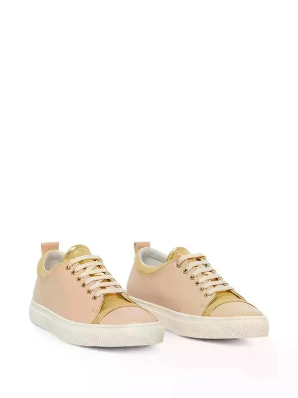 LANVIN Metallic-trim Lace-up Sneakers