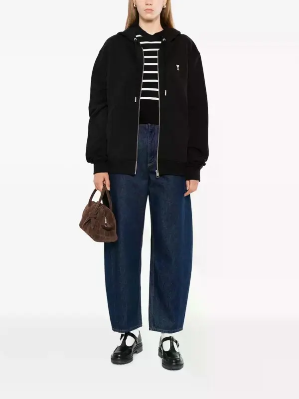 AMI Paris Logo-embroidered Hoodie