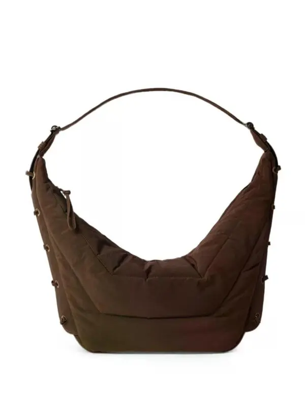 LEMAIRE Large Soft Game Bag In Nylon Canvas - Brown