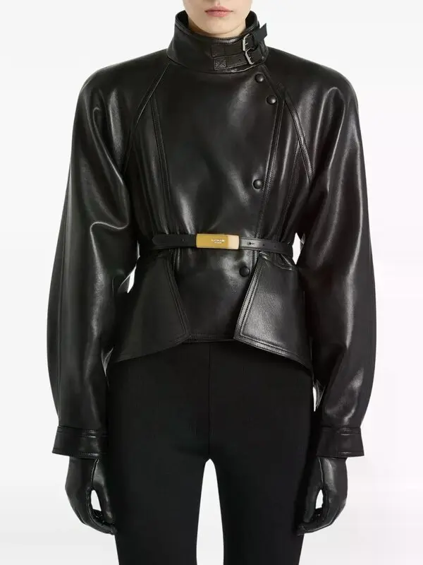 Balmain Lambskin Peplum Jacket