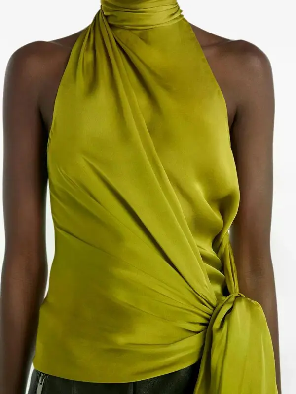 Balmain Open-back Silk Chiffon Top