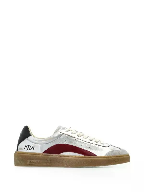 Dsquared2 Metallic-effect Leather Sneakers - Silver