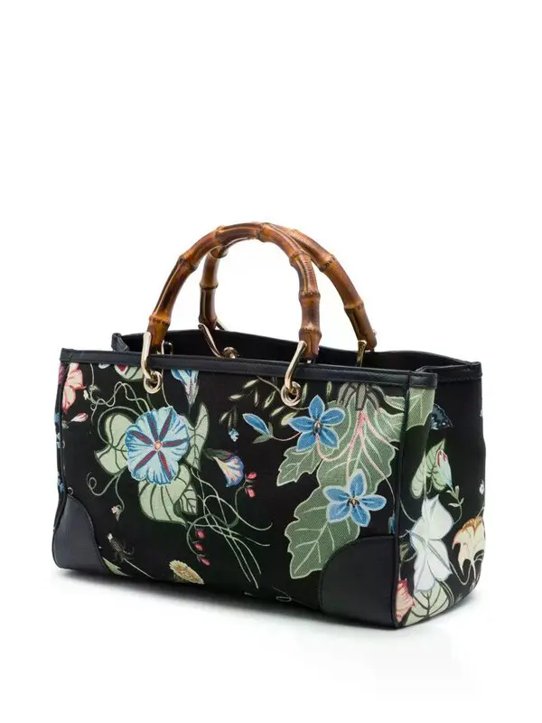 Gucci 2016-2026 Medium Canvas Flora Knight Bamboo Shopper Satchel