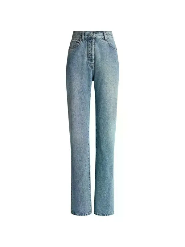 Balmain Straight-leg Faded Denim Jeans - Blue