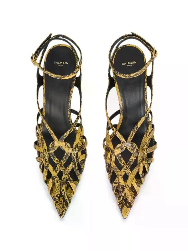 Balmain Python-effect Cage Sandals