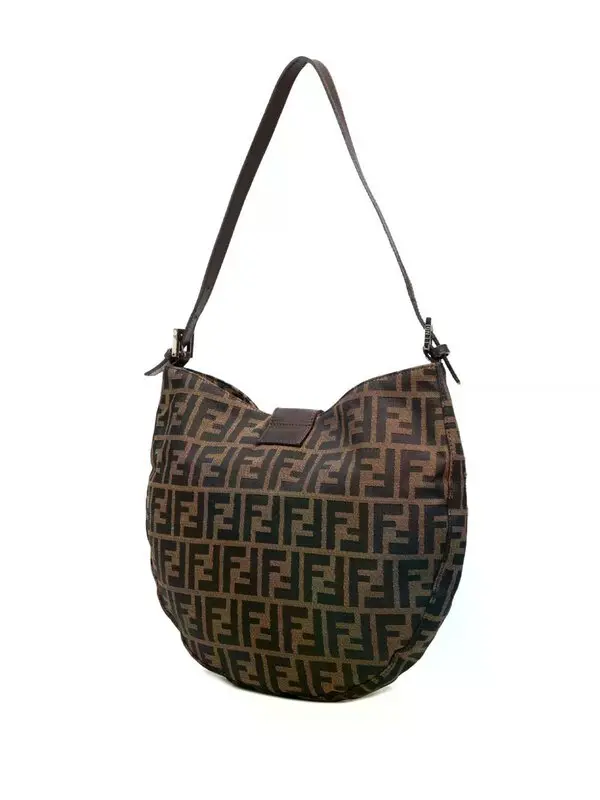 Fendi 2000-2010 Zucca Canvas Croissant Hobo Shoulder Bag