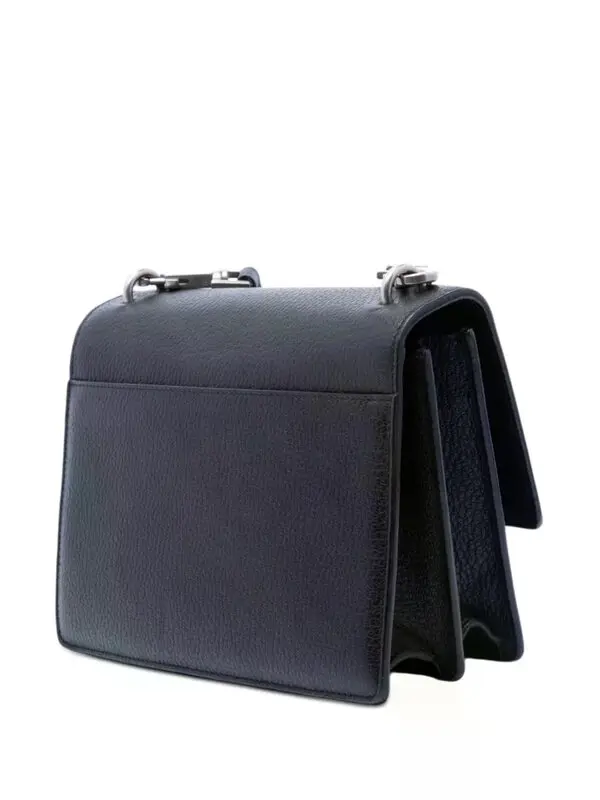 Saint Laurent Grained Calfskin Monogram Sunset Crossbody Bag - Black
