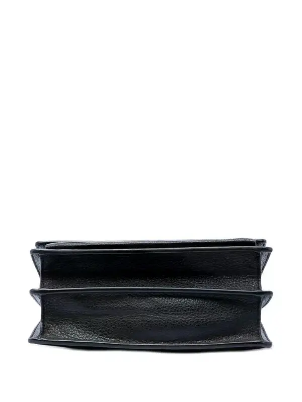 Saint Laurent Grained Calfskin Monogram Sunset Crossbody Bag - Black