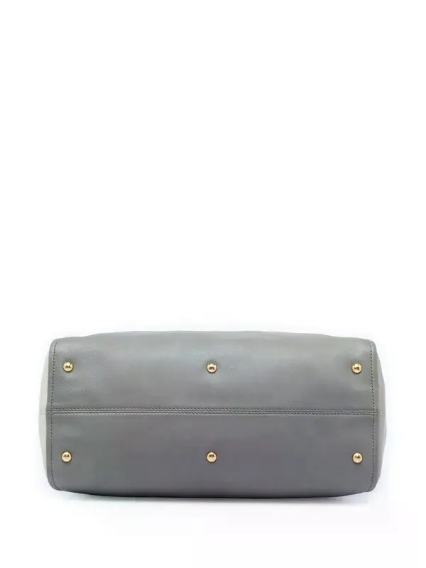 Fendi 2010-2026 Large Leather Colorblock Chameleon Satchel - Grey