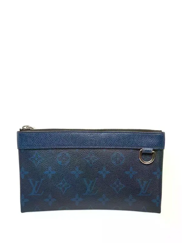 LOUIS VUITTON 2019 Monogram Taigarama Pochette Discovery Pm Clutch Bag - Blue