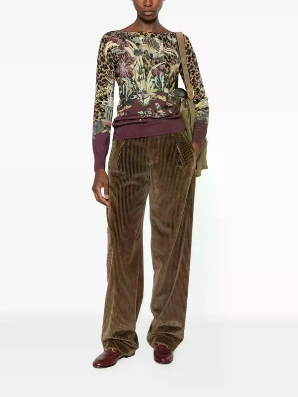 Etro Leopard-print Floral-pattern Sweater