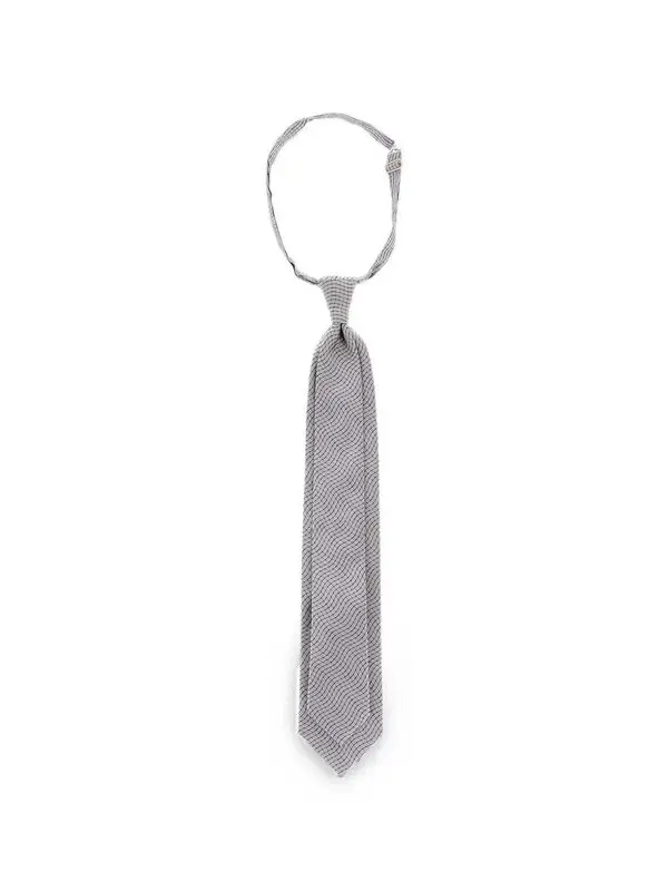 Corneliani Geometric-print Adjustable-collar Tie - Grey