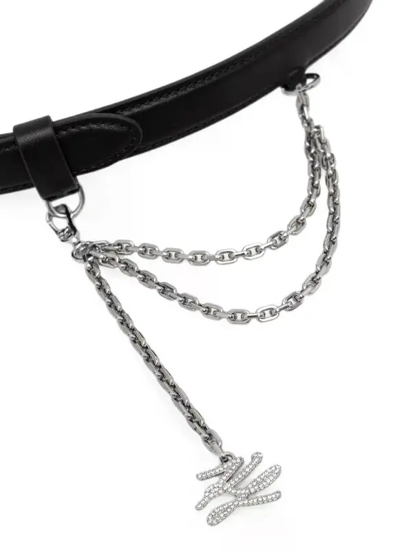 Karl Lagerfeld Chain-link Crystal-embellished Belt