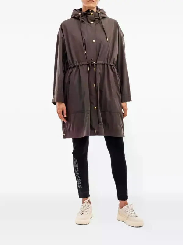 Moncler Sainbel Hooded Drawstring Coat - Brown