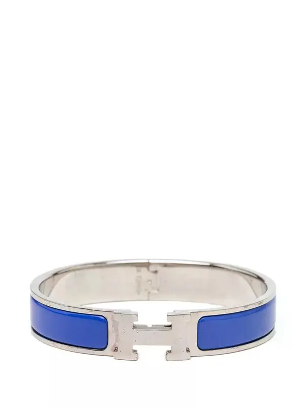 Hermès 20th Century Narrow Enamel Clic H Bracelet Gm Costume Bracelet - Blue