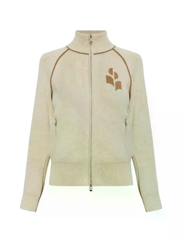 MARANT ETOILE Lanya Zip-up Knit Cardigan - Neutrals