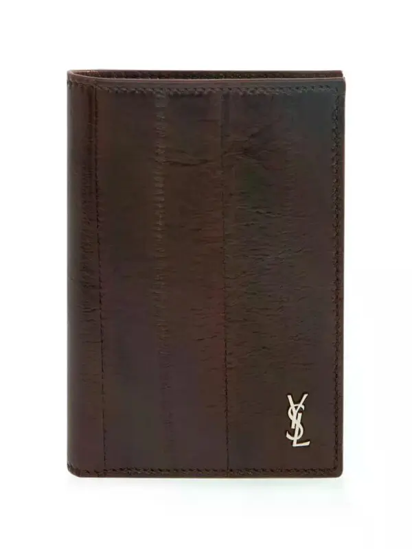Saint Laurent Logo-plaque Bi-fold Wallet - Brown