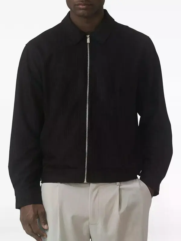MAUVAIS Savile Pinstripe-pattern Zip-up Jacket - Black