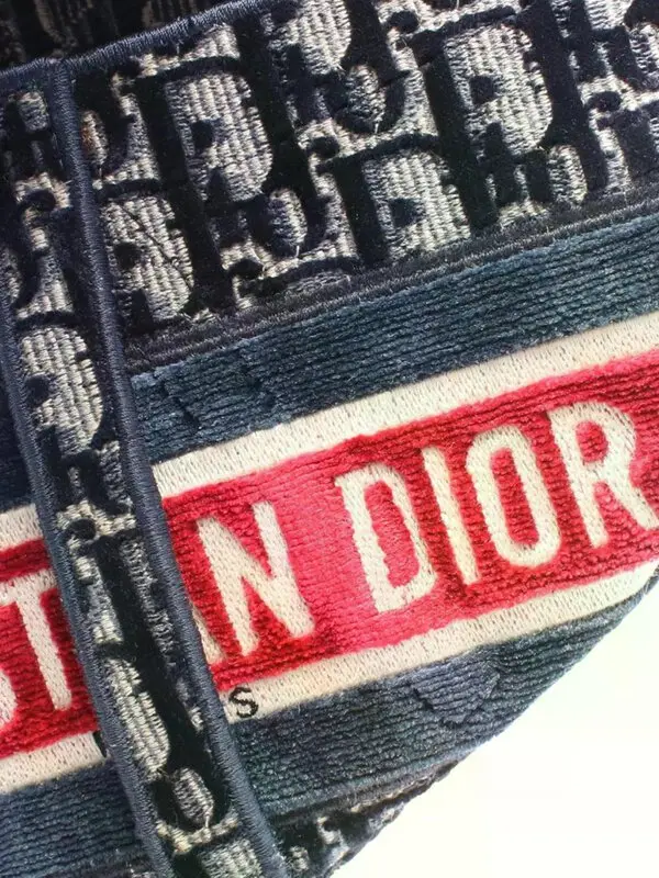 Dior 2018-2024 Oblique Embroidered Velvet Saddle Bag Shoulder Bag - Blue