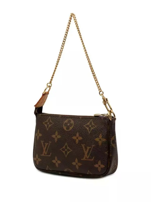 LOUIS VUITTON 2005 Monogram Mini Pochette Accessoires Handbag - Brown