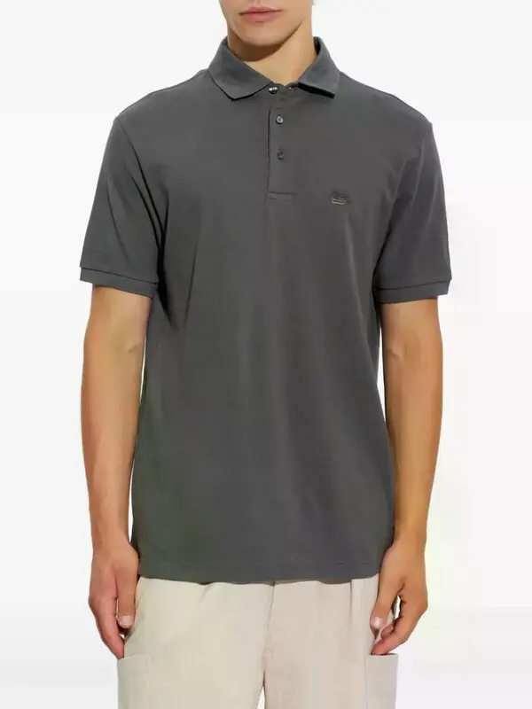 Etro Embroidered-logo Polo Shirt - Grey