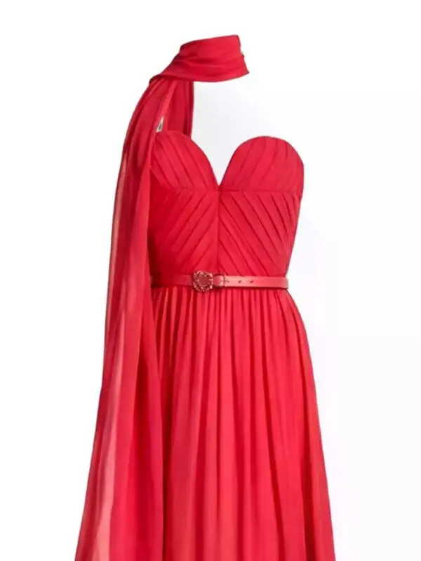 Elie Saab Silk Sweetheart Neckline Maxi Dress