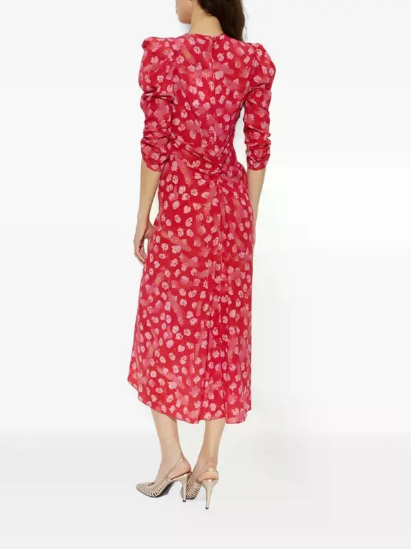 Isabel Marant Étoile Albini Asymmetrical Floral Dress - Red