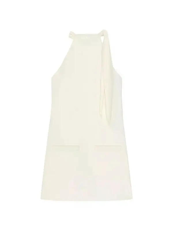 COURREGES Neck-detail Mini Dress - Neutrals