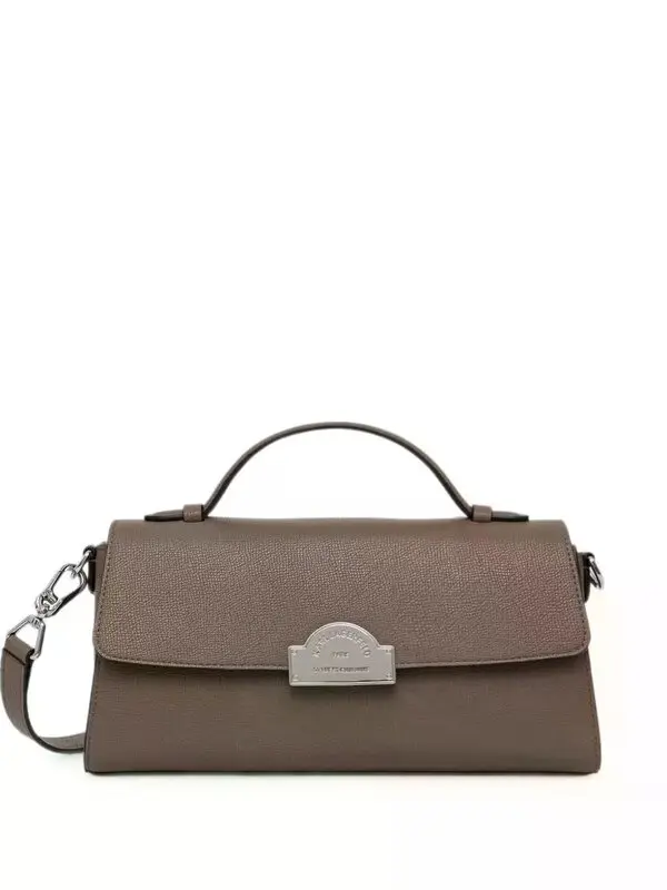 Karl Lagerfeld Logo-plaque Pebbled-leather Shoulder Bag - Brown