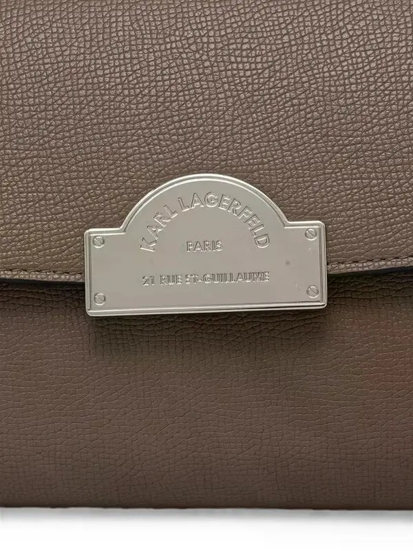 Karl Lagerfeld Logo Plaque Shoulder Bag - Brown