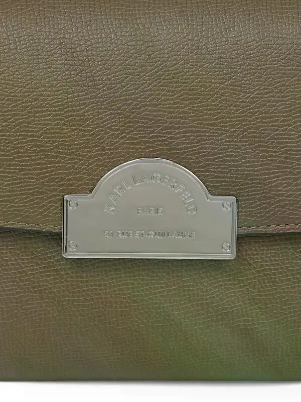 Karl Lagerfeld Logo Plaque Shoulder Bag - Brown