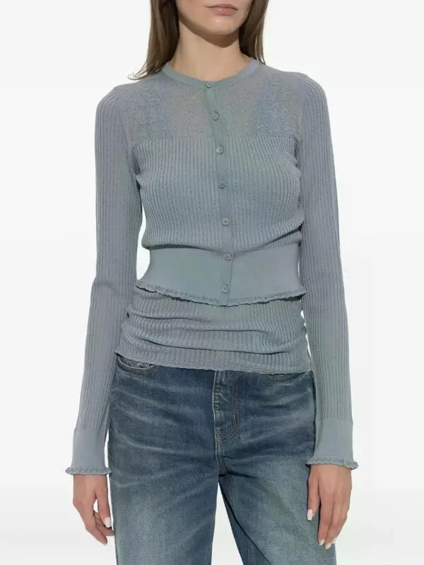 Chloé Ribbed-knit Wool Vest And Cardigan Set